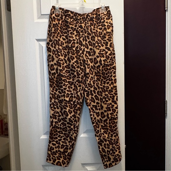 H&M | Pants & Jumpsuits | Leopard Print Cigarette Pant | Poshmark
